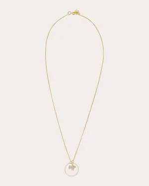 YI COLLECTION Diamond Zodiac Pig Pendant Necklace