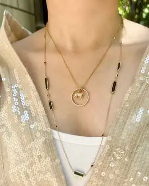 YI COLLECTION Diamond Zodiac Tiger Pendant Necklace