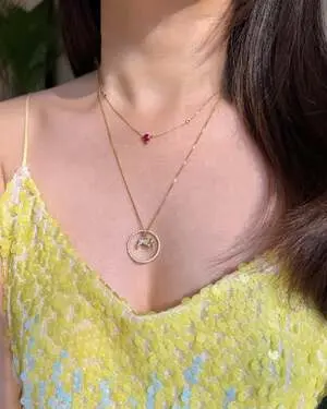YI COLLECTION Diamond Zodiac Tiger Pendant Necklace