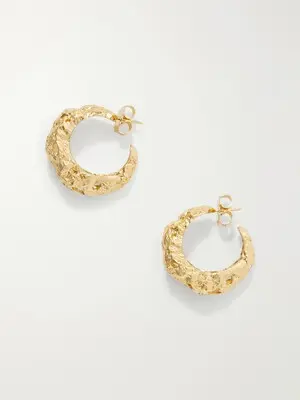 PAOLA SIGHINOLFI Galia 18-karat -plated Pewter Hoop Earrings - Gold