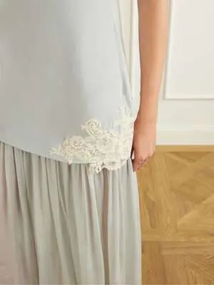 SIR. Noria Lace-trimmed Silk Crepe De Chine Maxi Dress
