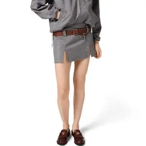 Miu Miu Double Cashmere And Wool Miniskirt