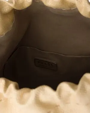 Prada Wish Embroidered Canvas Pouch