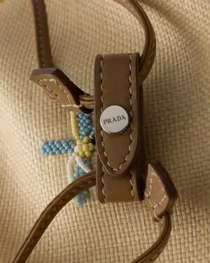 Prada Wish Embroidered Canvas Pouch