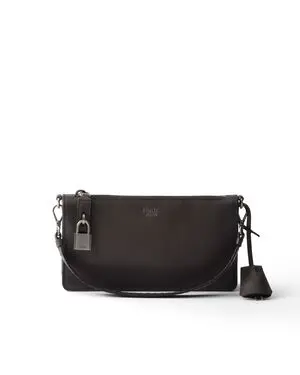 Prada Antiqued Leather Pouch - Grey