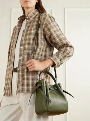 Tory Burch Romy Leather Bucket Bag - Green