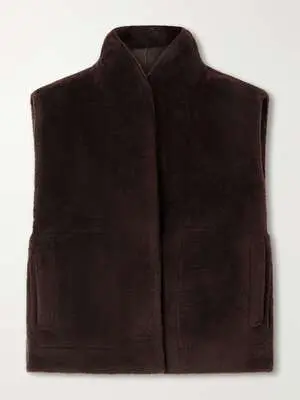 Sea Annie Reversible Wool Vest - Dark Brown