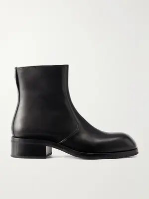 LEMAIRE Leather Ankle Boots - Black
