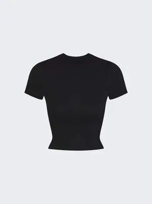 NIKESKIMS Cropped Matte Corset T-shirt Obsidian