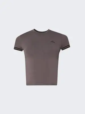 NIKESKIMS Stretch Knit Cropped T-shirt Resin - Brown