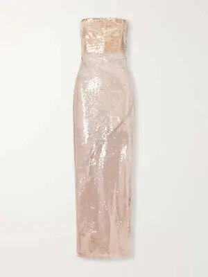 Galvan Moonlight Strapless Sequined Tulle Gown