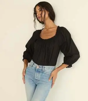 DÔEN Florine Embroidered Cotton Voile Top