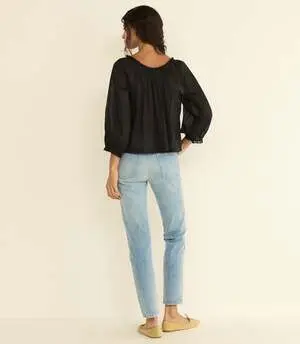 DÔEN Florine Embroidered Cotton Voile Top