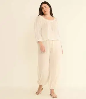 DÔEN Florine Top Organic Cotton Embroidered Blouse