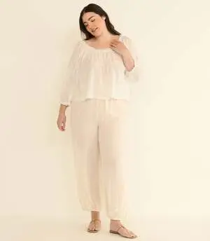 DÔEN Florine Top Organic Cotton Embroidered Blouse