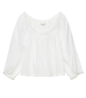 DÔEN Florine Top Organic Cotton Embroidered Blouse