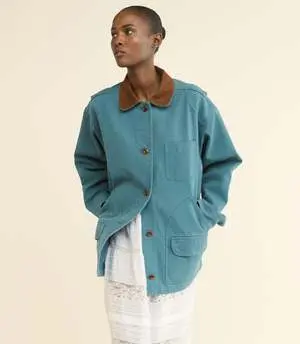 DÔEN Pascual Jacket In Garment-dyed Cotton - Caspian Blue