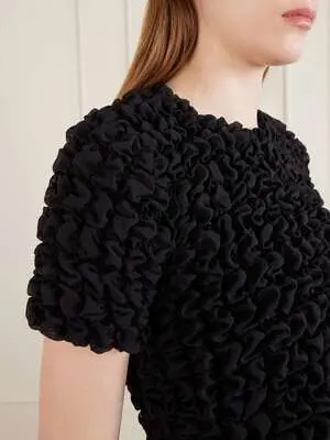 Khaite Polly Ruched Silk-chiffon Top