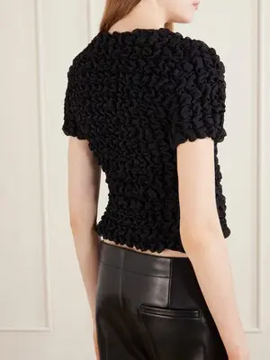 Khaite Polly Ruched Silk-chiffon Top - Black