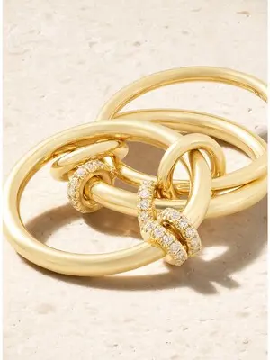SPINELLI KILCOLLIN Jovie Set Of Three 18-karat And Diamond Rings