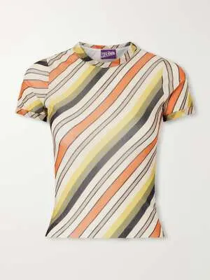JEAN PAUL GAULTIER Striped Mesh Top