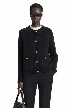 TOTEME Hammered Button Cotton Cardigan