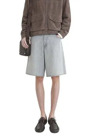 Loewe Anagram Shorts In Denim - Blue