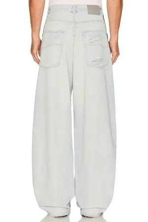 Balenciaga Wide Leg Jeans With Contrast Piping