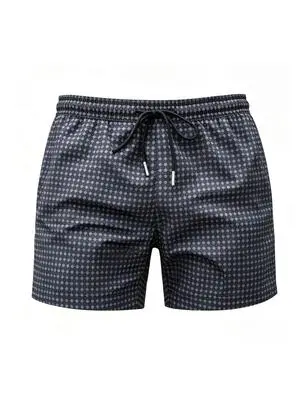 VAYLA Mid Length Polka Dot Swim Shorts With Drawcord - Black