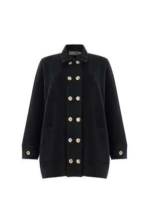 EXQUISE Cielo Long Sleeve Knit Cardigan - Black