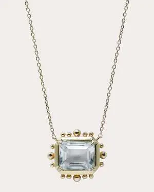Anzie Topaz Dew Drop Marine Pendant Necklace