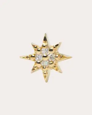 Anzie Diamond Aztec Micro North Star Stud Earring - Gold