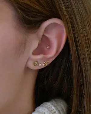 Anzie Diamond Aztec Micro North Star Stud Earring