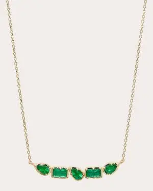 Anzie Emerald Mélia Linea Bar Necklace