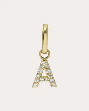 Anzie Diamond Pavé Love Letter A Charm - Gold
