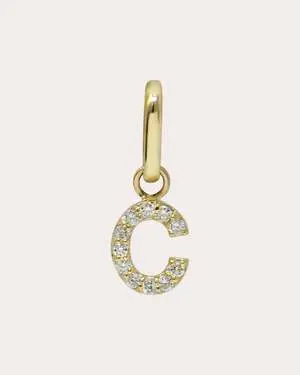 Anzie Diamond Pavé Love Letter C Charm - Gold