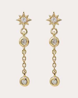 Anzie Diamond Aztec Catherine Chain Drop Earrings