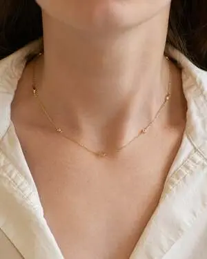 Anzie Topaz Cléo Alice Station Necklace