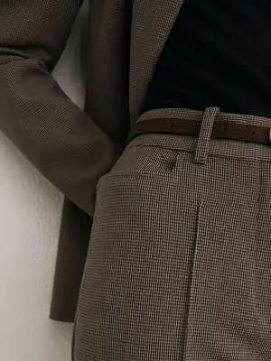 REISS Gabi Puppytooth Flared Suit Trousers