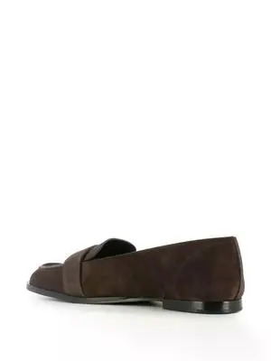 DEL CARLO Suede Loafers With Buckle Detail