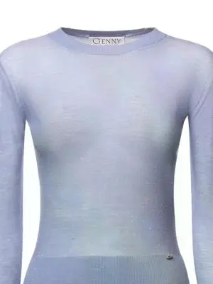 GENNY Rhinestone Embellished Fine-knit Sweater