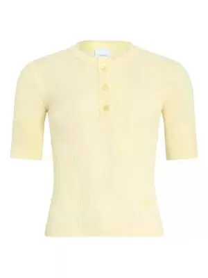 PATOU Buttoned Ribbed T-shirt - Yellow