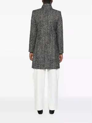 FAY Herringbone Pattern Funnel-neck Coat