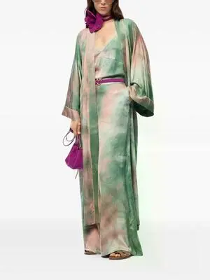 Pinko Long Gradient Satin Kimono