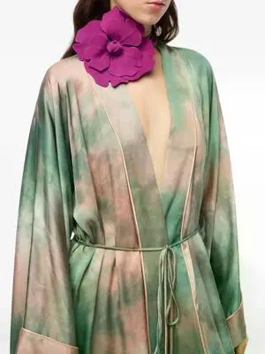 Pinko Long Gradient Satin Kimono