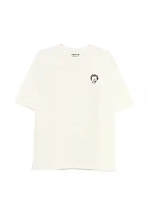 GEORGE. Graphic-print Drop-shoulder T-shirt - Neutrals