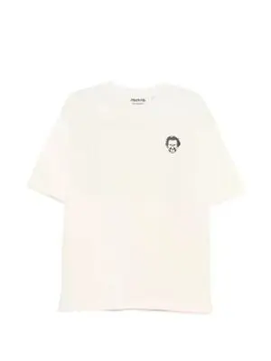 GEORGE. Graphic-print Drop-shoulder T-shirt - Neutrals