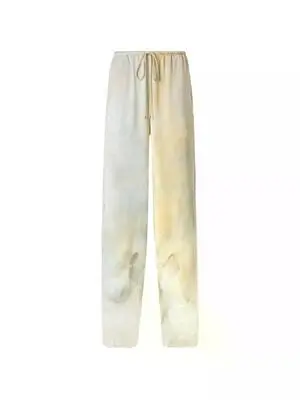 Pinko Garment-dyed Satin Trousers With Lace Details - Neutrals