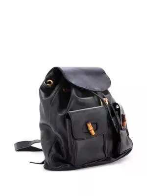 Gucci Vintage Bamboo Leather Medium Backpack