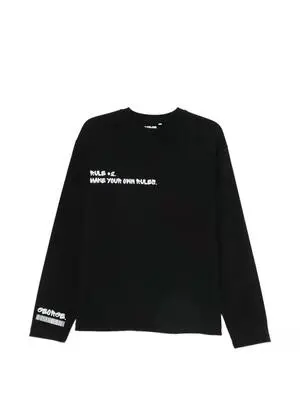GEORGE. Slogan-print Long-sleeve T-shirt - Black